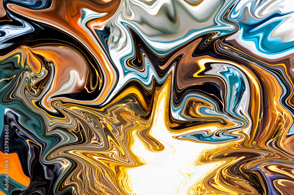 Abstraction of rounding and distortion of yellow gold. Spectrum of ...