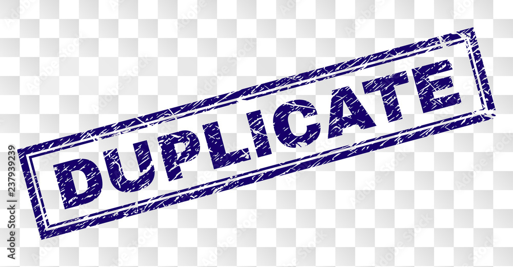 DUPLICATE stamp seal print with rubber print style and double framed ...