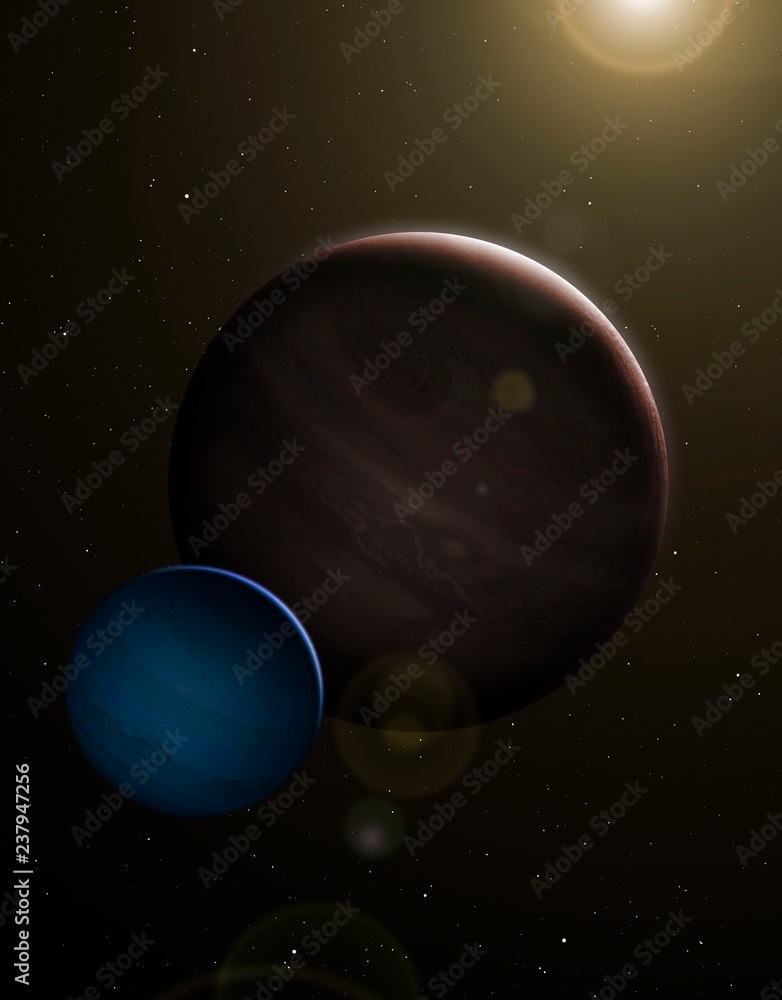 Kepler 1625b Exomoon, illustration Stock Photo | Adobe Stock