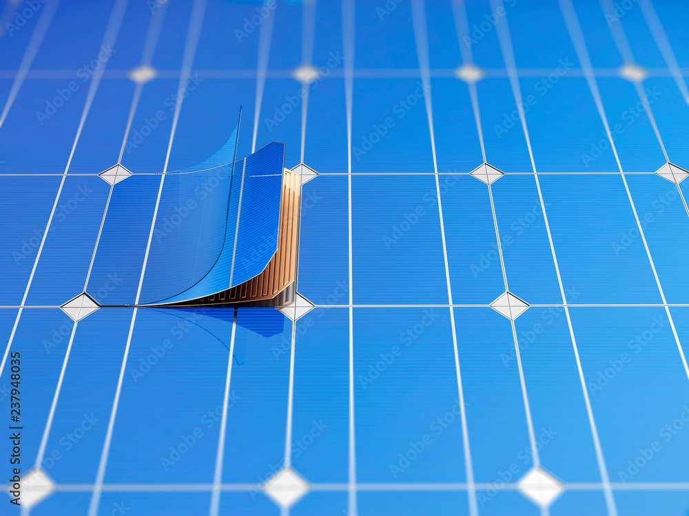 Solar panel structure, illustration Stock Photo | Adobe Stock