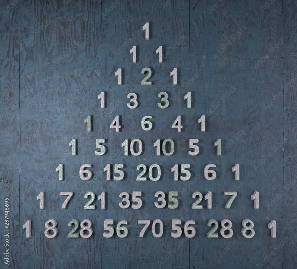 Pascals triangle, illustration Stock Photo | Adobe Stock