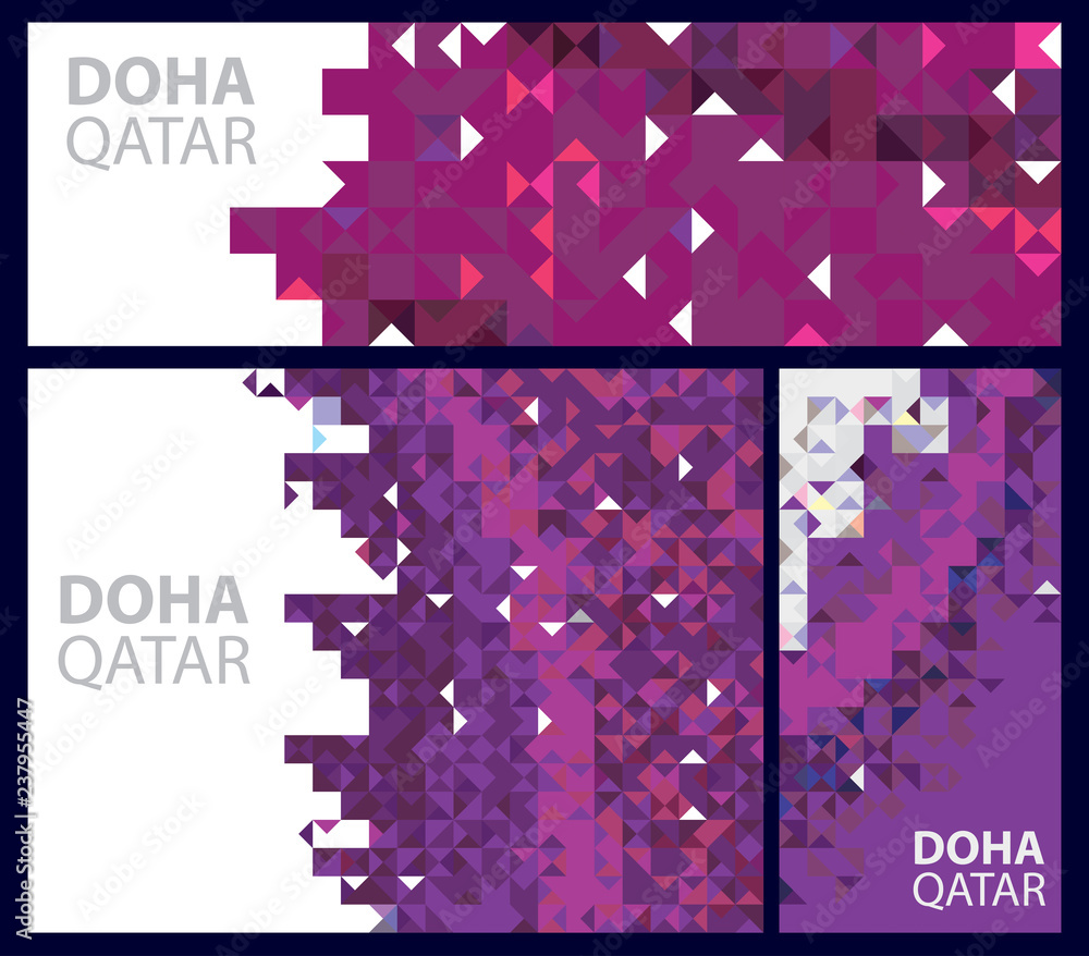 Polygon art, Graphic Template Colors of Qatar flag, Qatari artwork ...