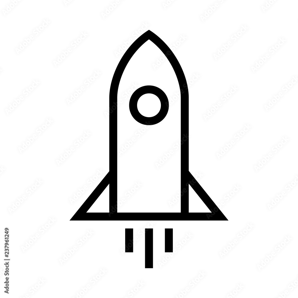 Simple Rocket Ship Outline Icon Stock Vector | Adobe Stock