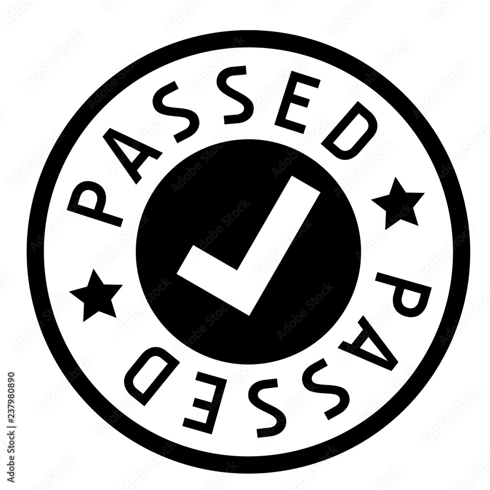 passed stamp on white Stock Vector | Adobe Stock