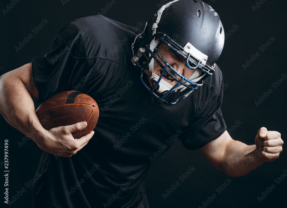 A Football Helmet With A Basketball Player
