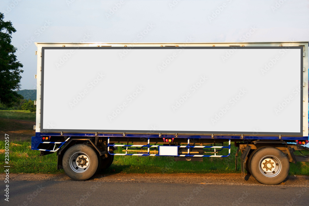container trucks Logistic by Cargo truck on the road .empty white ...