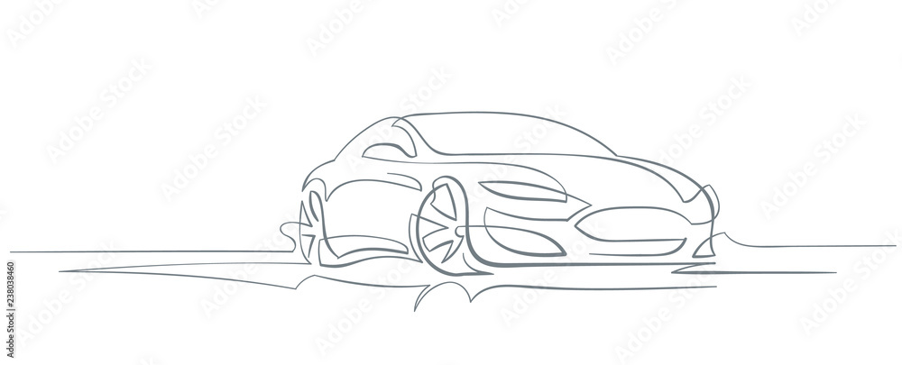 Modern car line abstract illustration. Vector. Stock Vector | Adobe Stock