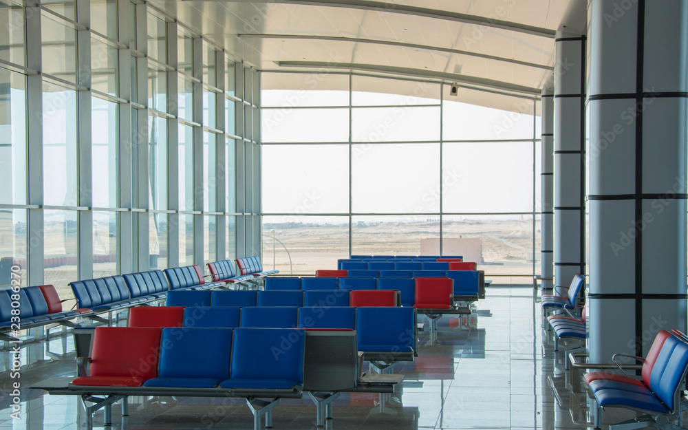 Empty airport terminal waiting area. Airport. International. airport ...
