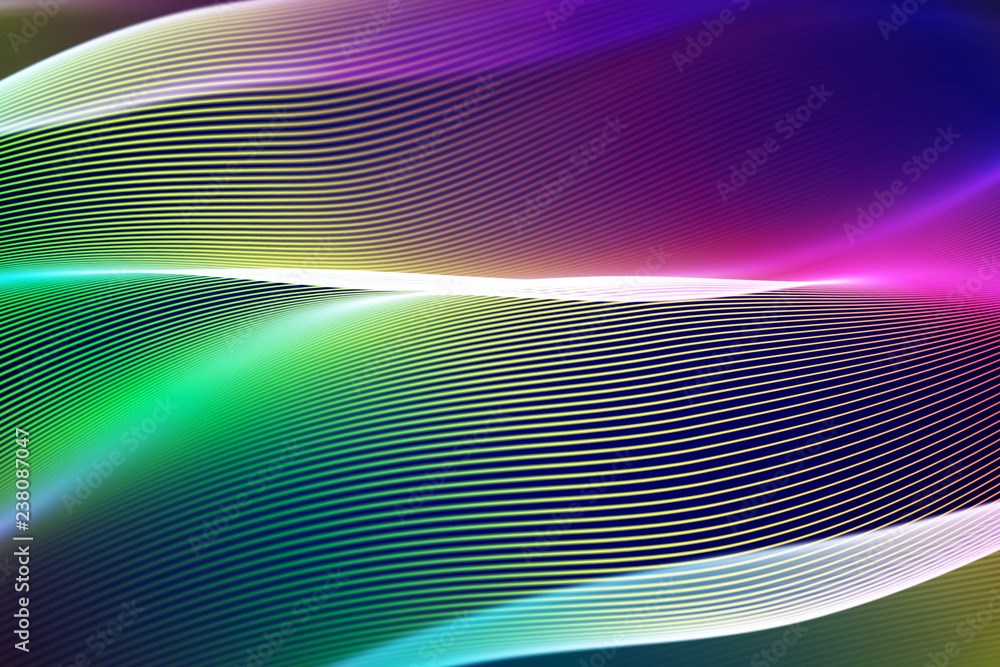 3D Sound waves, visual audio equalizer. Big data abstract visualization ...