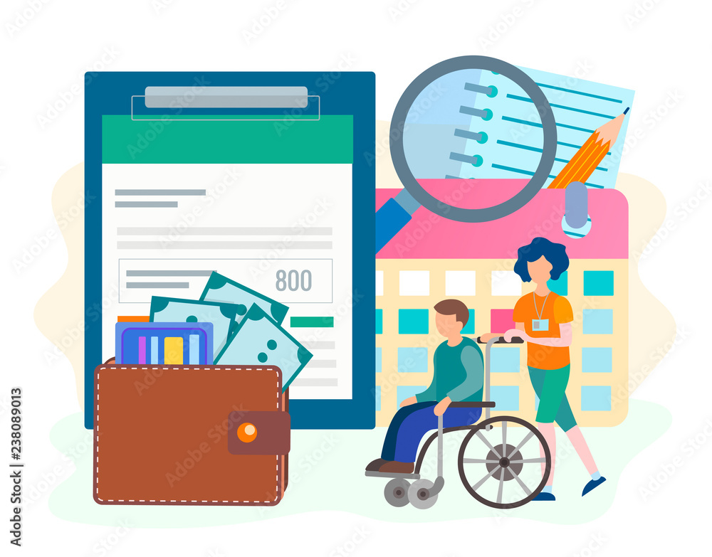 Loan approval for people with disabilities. Stock Vector | Adobe Stock