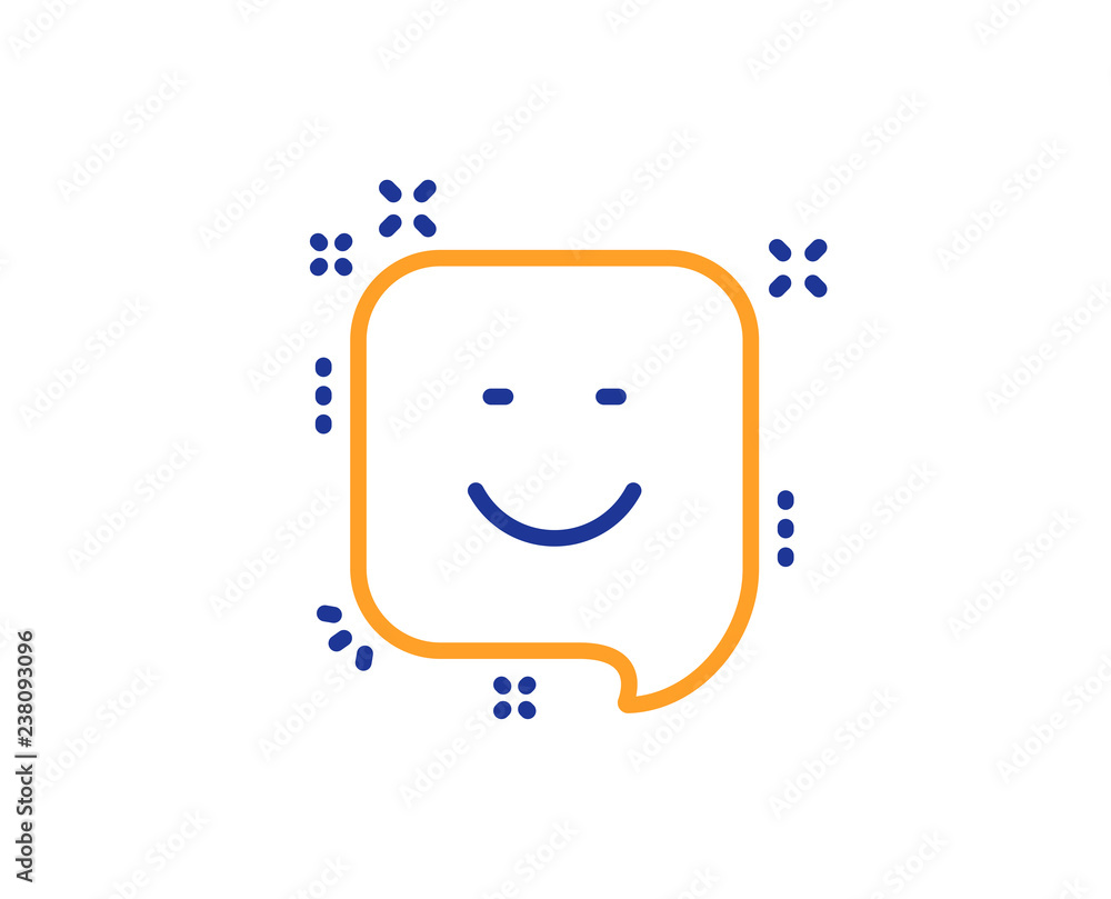 Smile line icon. Positive feedback rating sign. Customer satisfaction ...