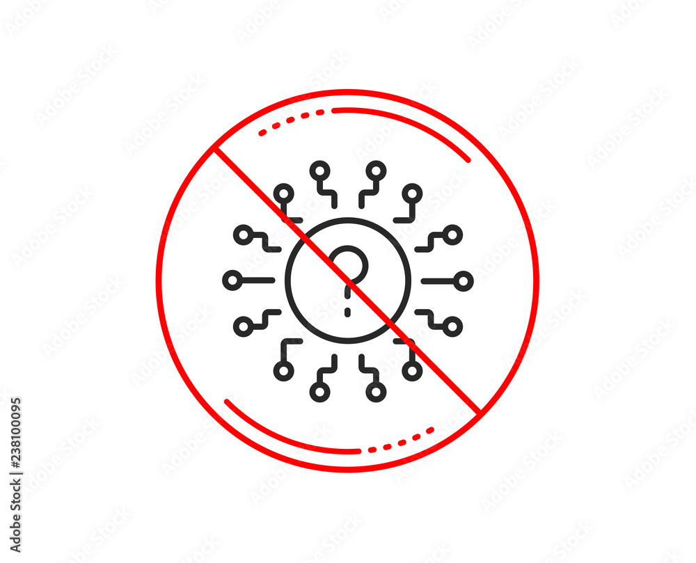 No or stop sign. Question mark line icon. Quiz chat bubble sign. Faq ...