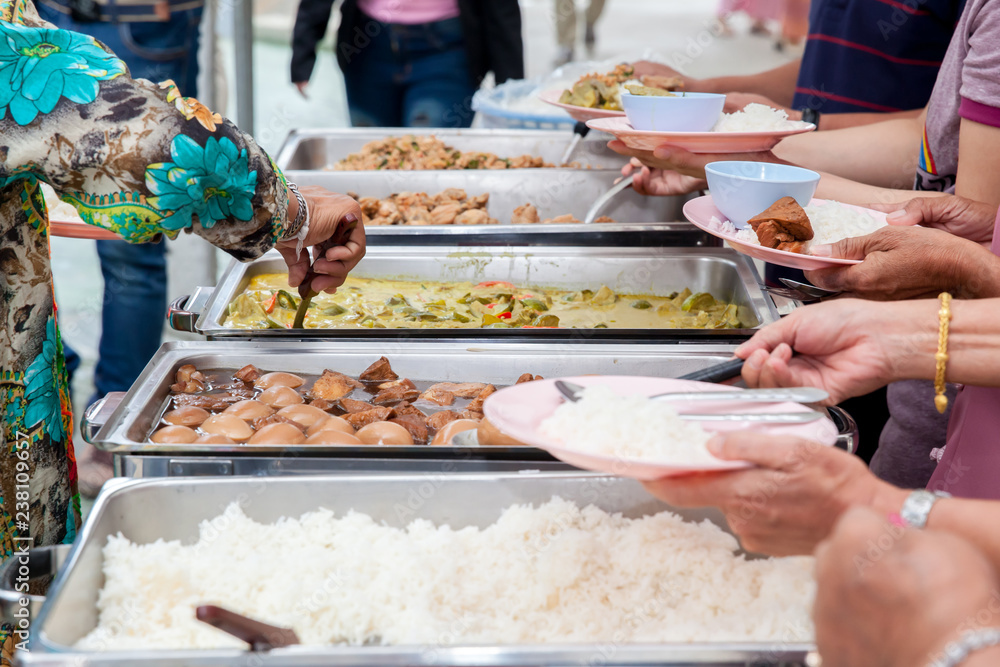 Food Buffet Catering Dining Eating Party Sharing Concept.people group ...