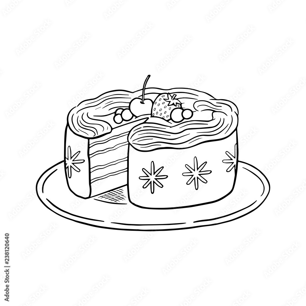 Christmas Food Clipart Black And White