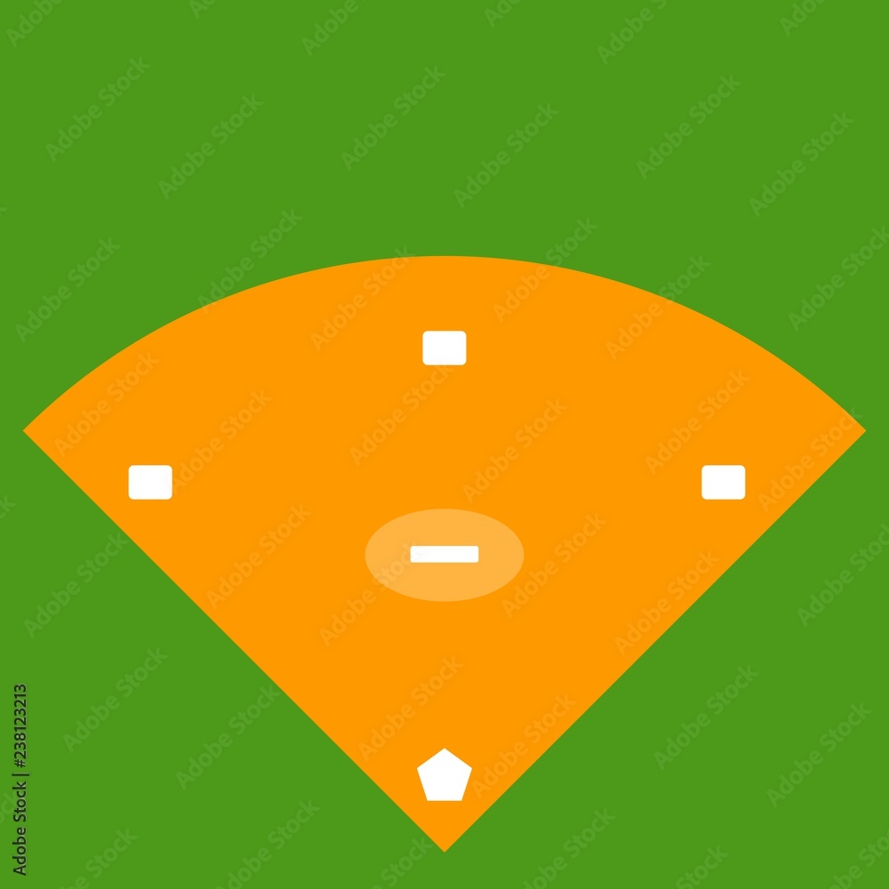 Simple graphic design of a baseball field Stock Illustration | Adobe Stock