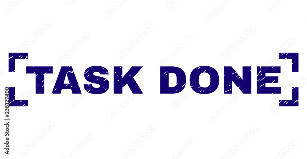 TASK DONE title seal watermark with corroded style. Text title is ...