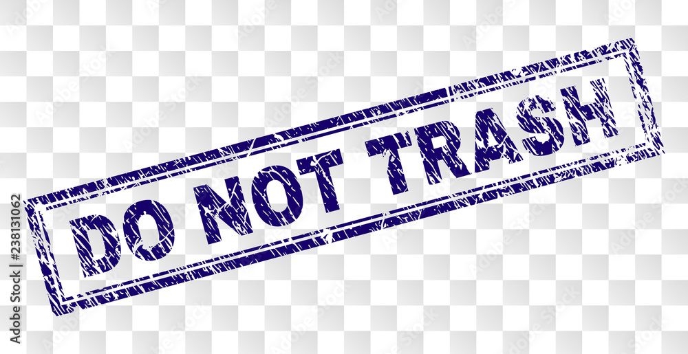 DO NOT TRASH stamp seal print with rubber print style and double framed ...