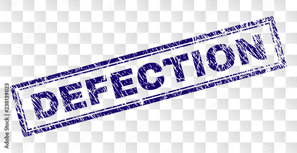DEFECTION stamp seal imprint with rubber print style and double framed ...