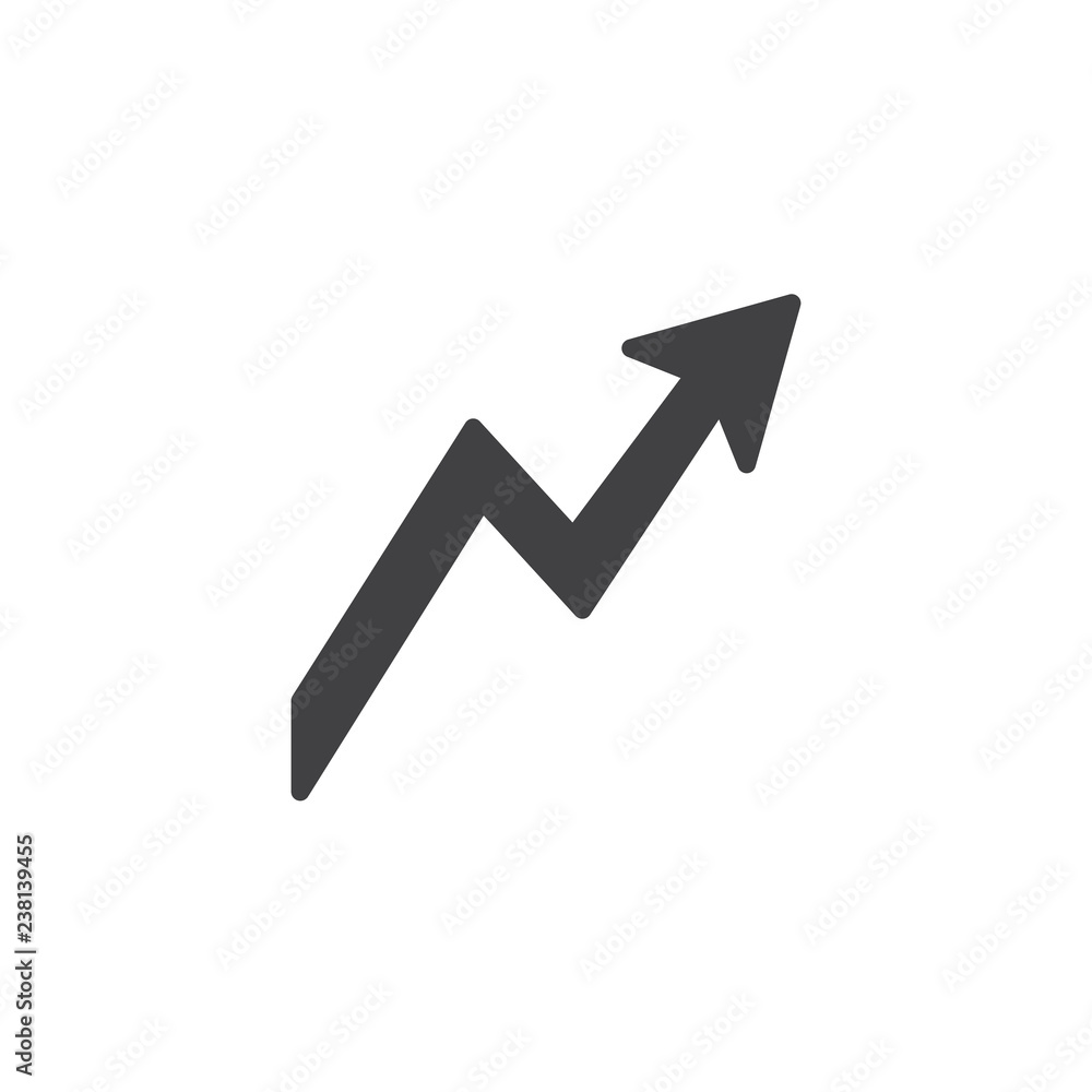 Grow up arrow vector icon. filled flat sign for mobile concept and web ...
