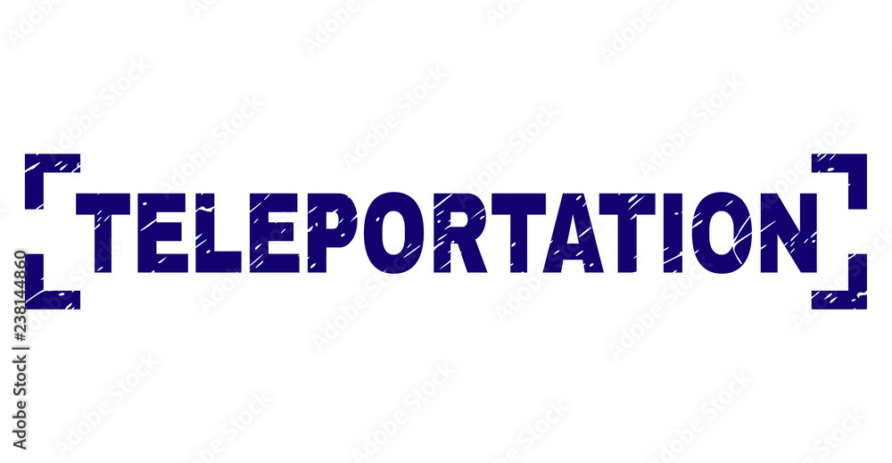 TELEPORTATION text seal watermark with grunge texture. Text caption is ...