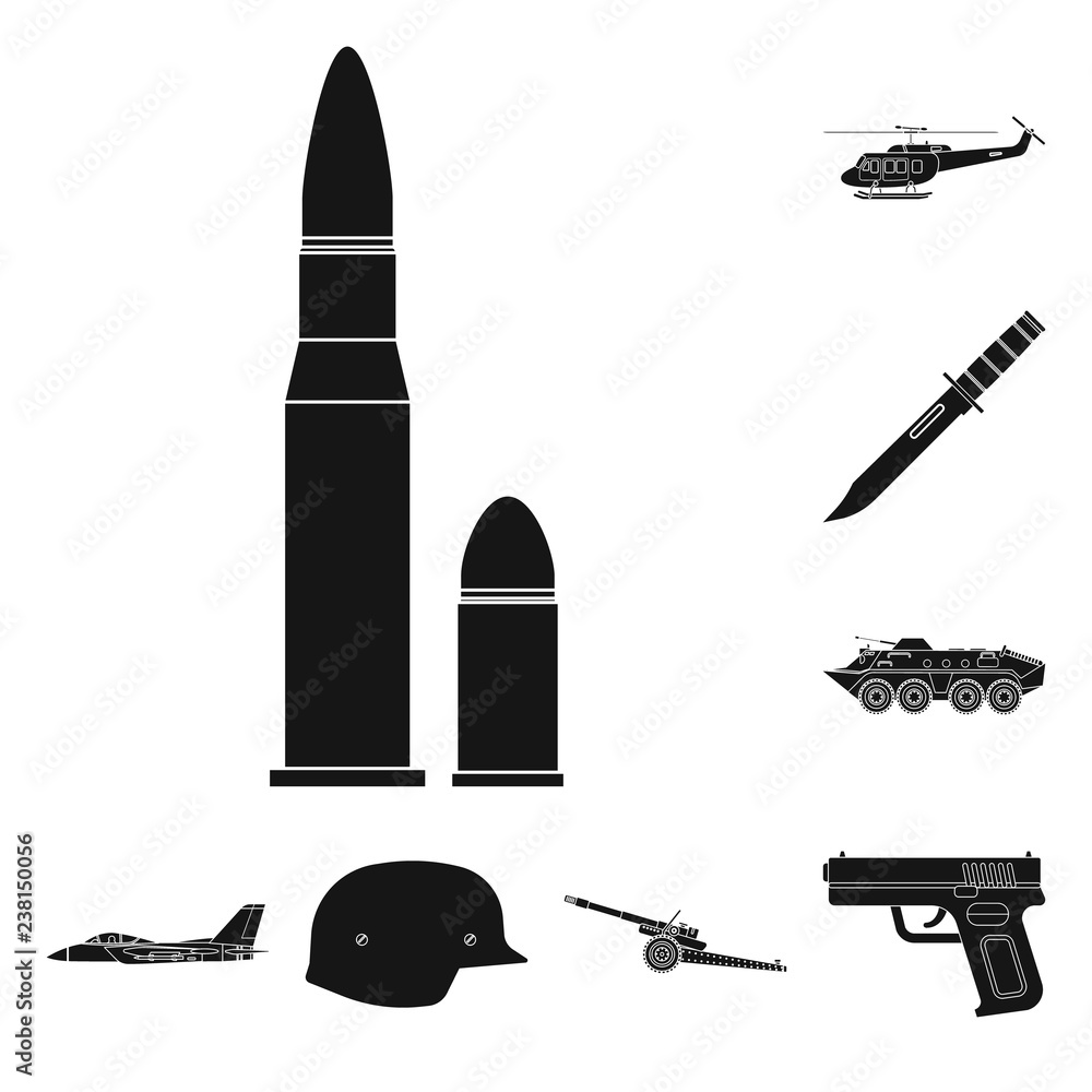 Vector design of weapon and gun sign. Set of weapon and army stock ...