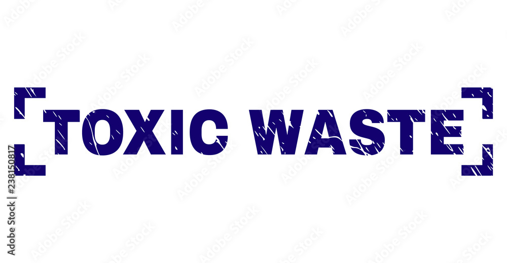TOXIC WASTE text seal imprint with grunge texture. Text caption is ...