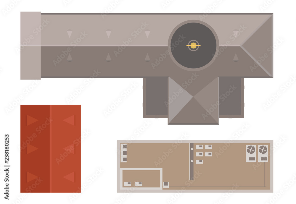 Set of buildings from above, top view. Realistic modern houses isolated ...