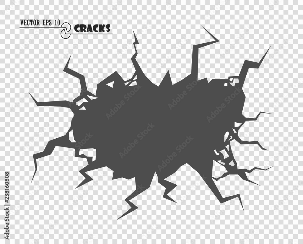 Cracks. The Destruction, The Abyss. Just changing color. Vector ...