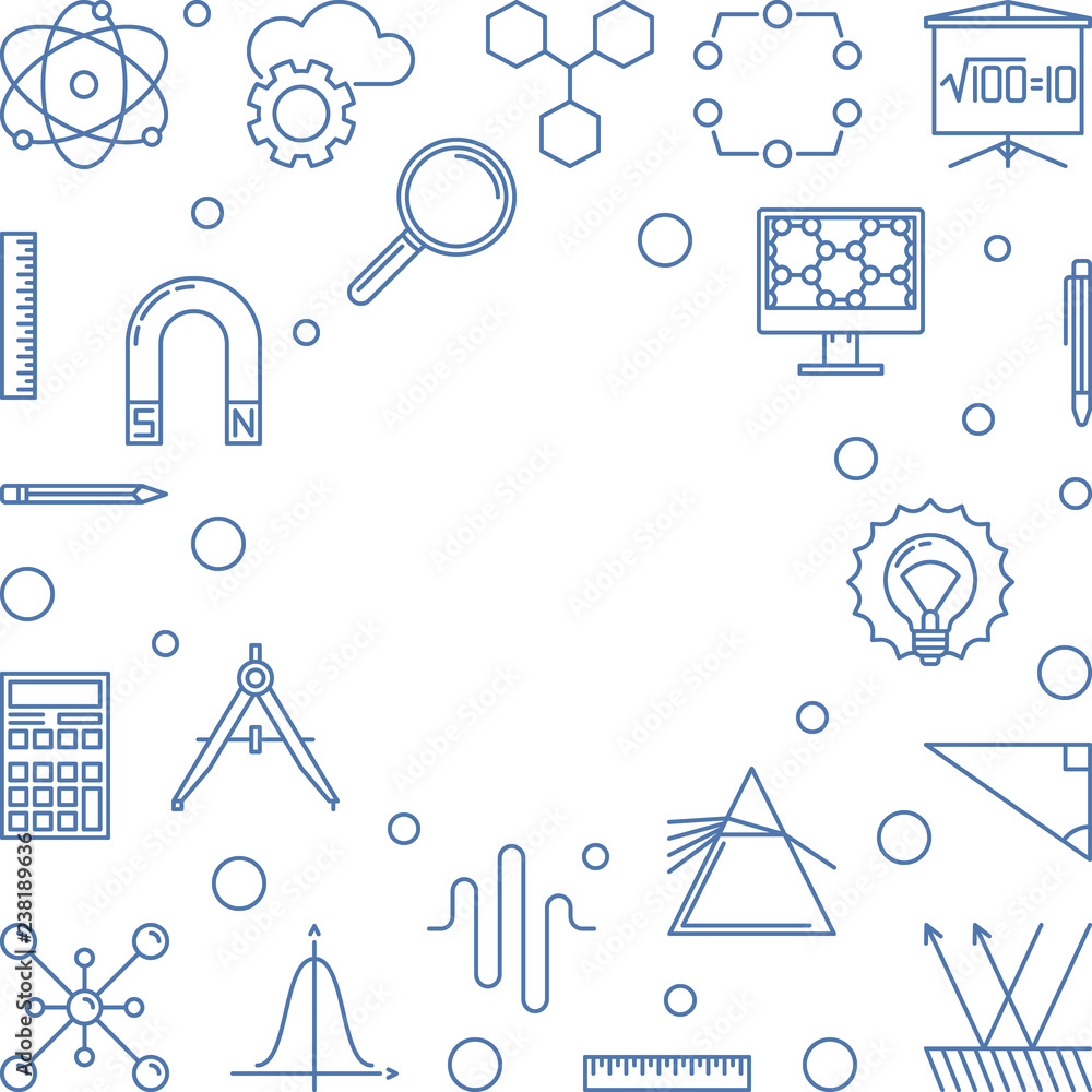 STEM frame with white background. Vector education concept illustration ...