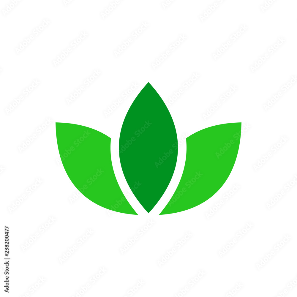 Three leaves logo, icon. Symbol of organic, nature. Vector illustration ...