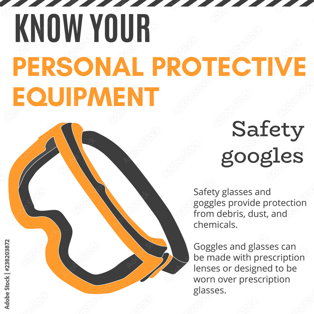 Personal Protective Equipment vector illustration for poster Stock ...