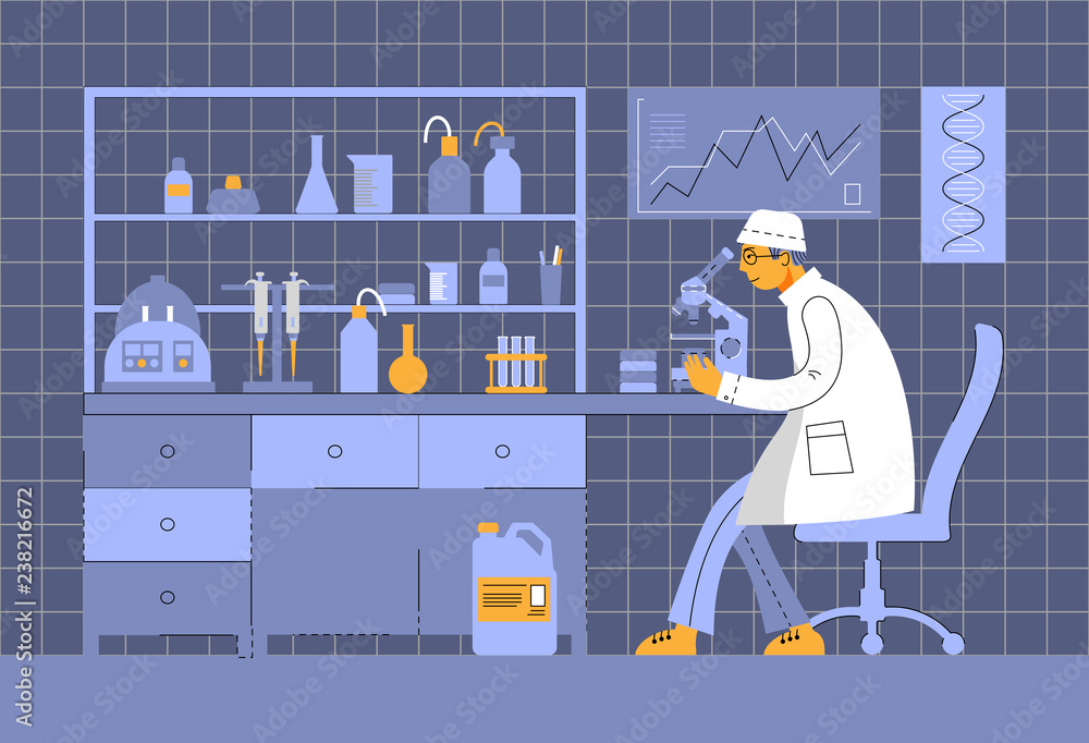 Biological laboratory. Laboratory assistants work in the laboratory ...