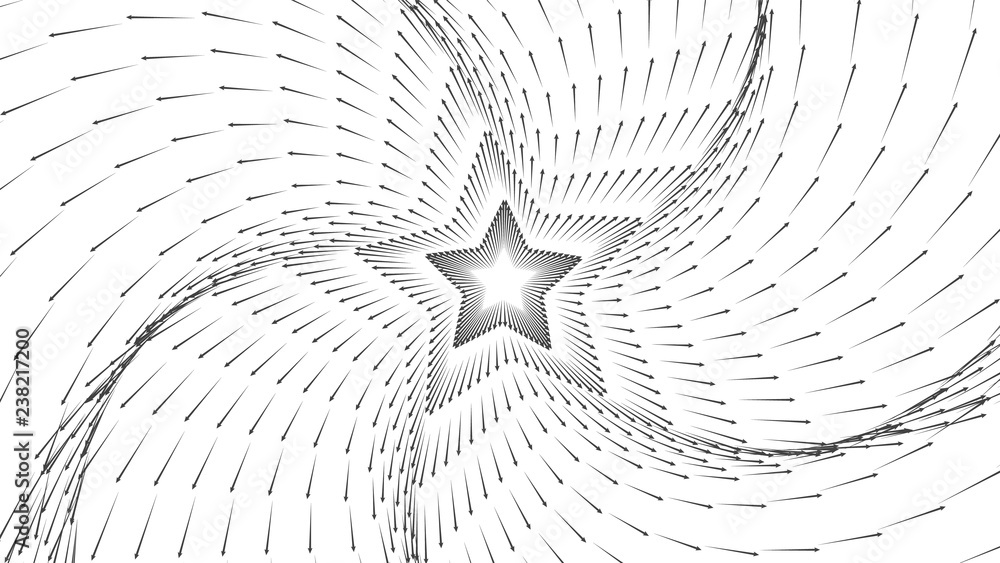 Vector infinite star tunnel of arrows. Glowing arrows form tunnel ...