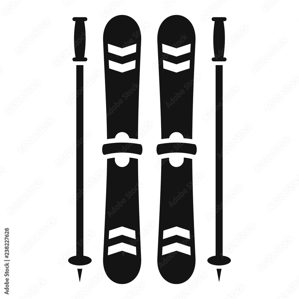Ski equipment icon. Simple illustration of ski equipment vector icon ...