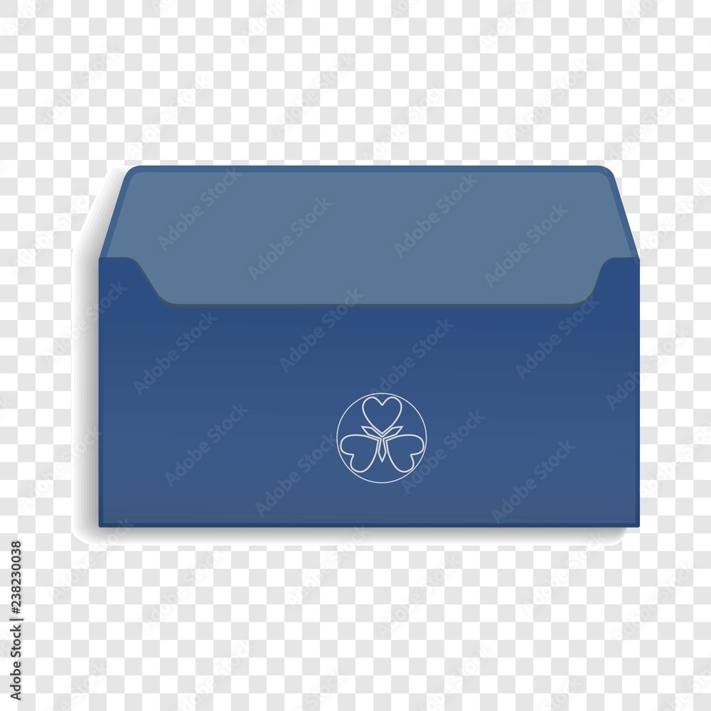 Back side of envelope icon. Realistic illustration of back side of ...