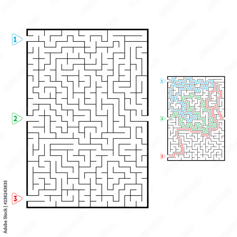 Abstract rectangular large maze. Game for kids. Puzzle for children ...