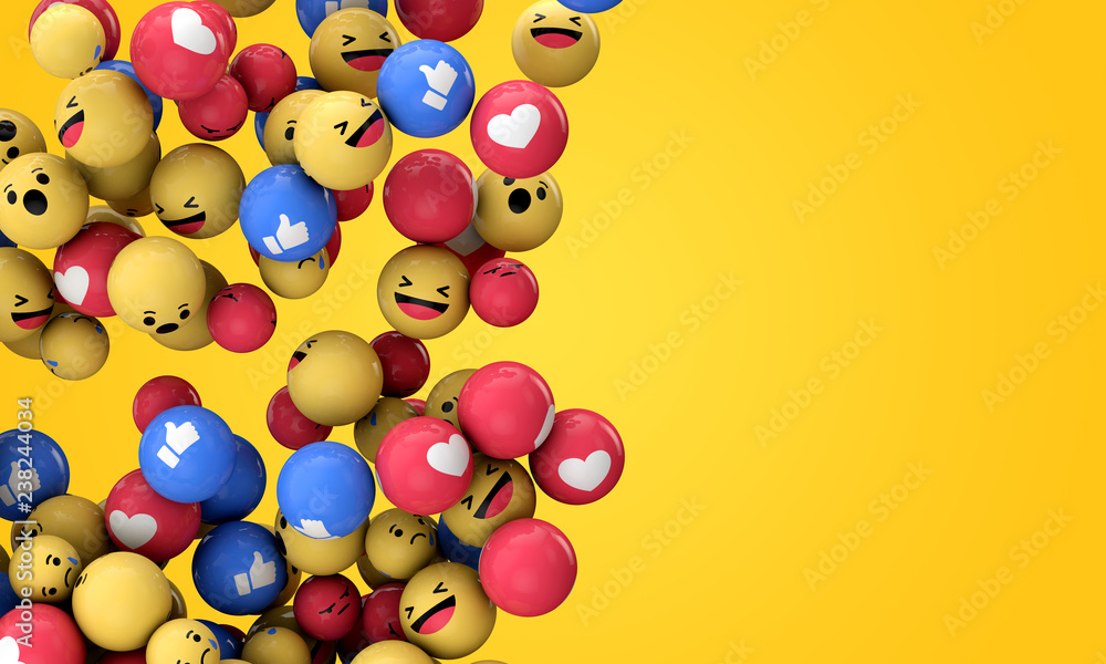 Emoji emoticon character background collection. 3D Rendering Stock ...