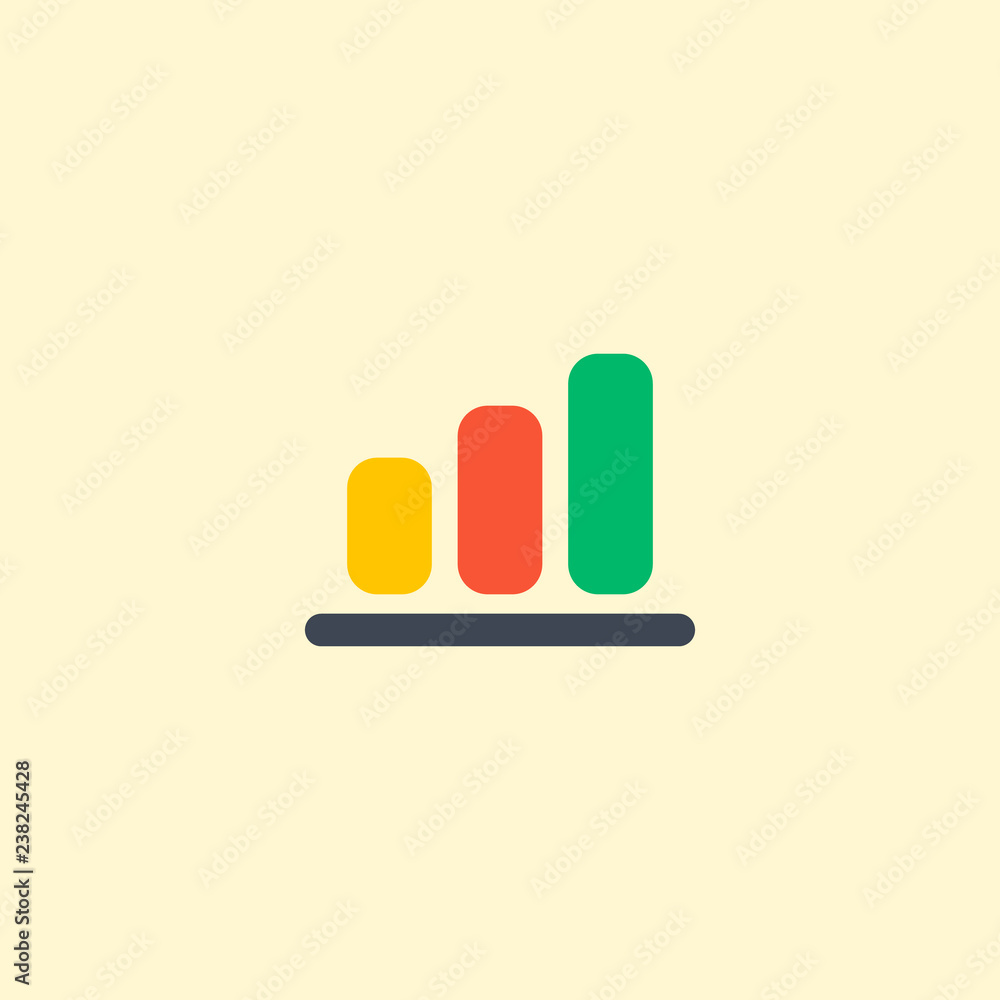 Bar Graph Icon Flat