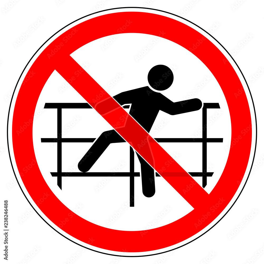 srr492 SignRoundRed - german - Verbotszeichen: Über die Absperrung ...