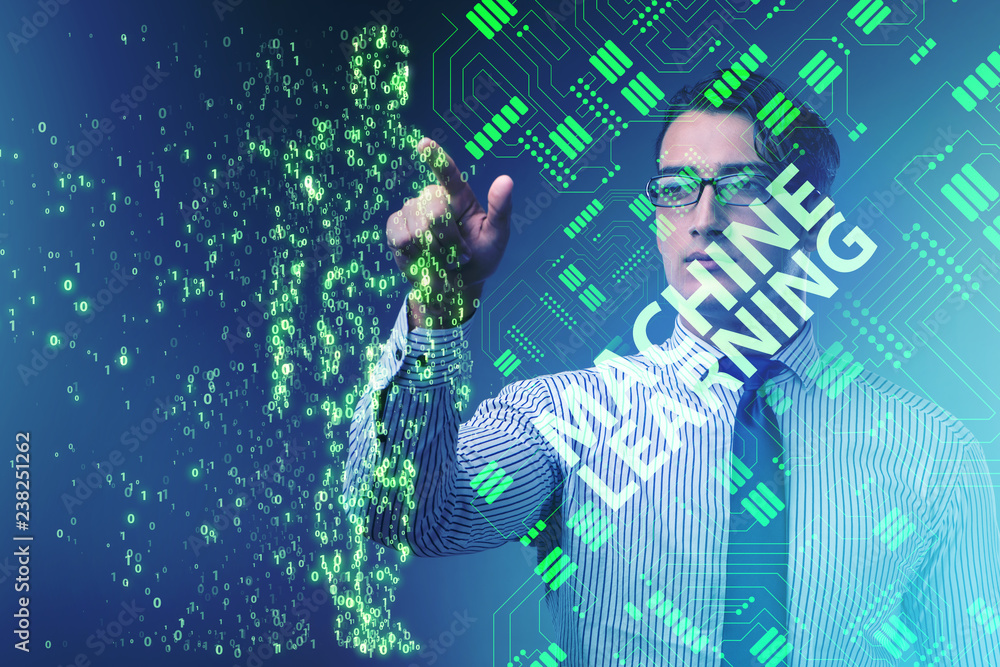 Machine learning concept as modern technology Stock Photo | Adobe Stock
