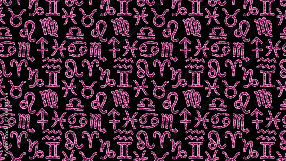 Zodiac signs background. Horoscope symbols. Astrology background Stock ...