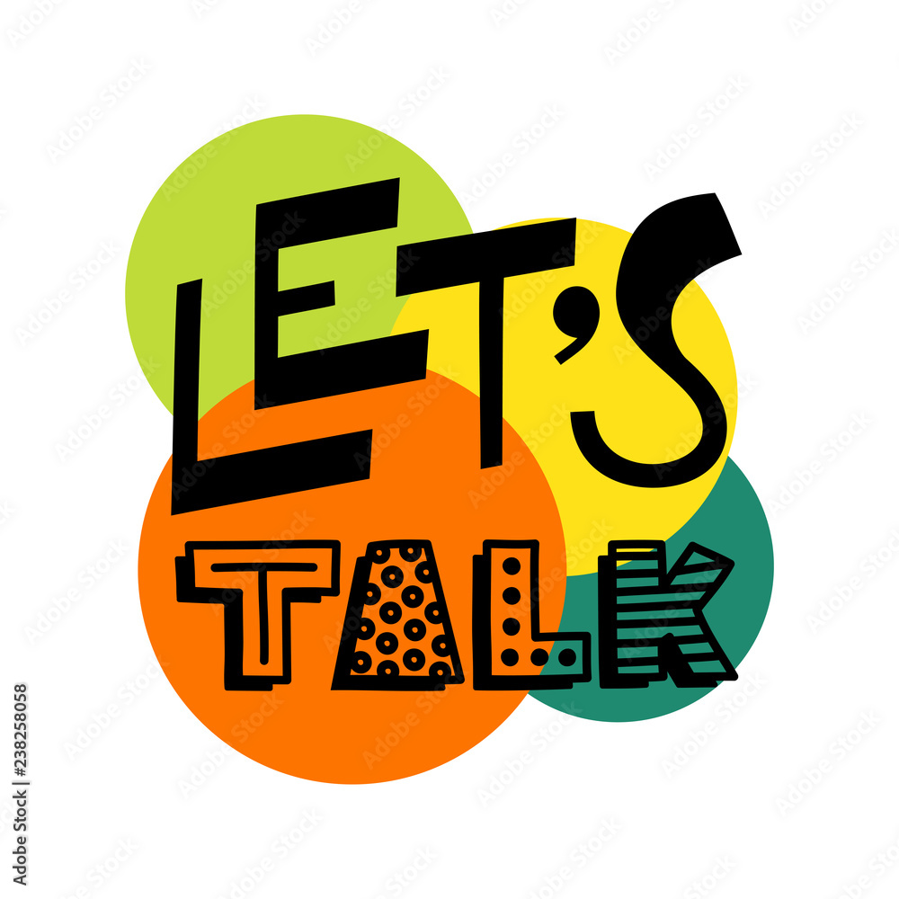 Lets talk text - hand draw doodle lettering vector Stock Vector | Adobe ...