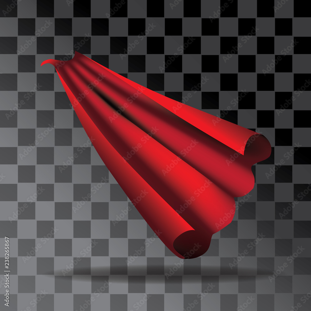 Cartoon super hero cape with transparent shadow. Eps10 vector ...