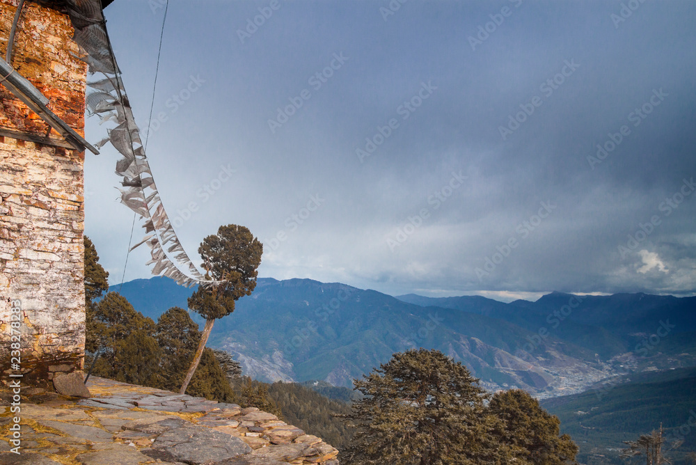 Traditional prayer Tibetan Buddhist flags Lung Ta in the Phajoding ...