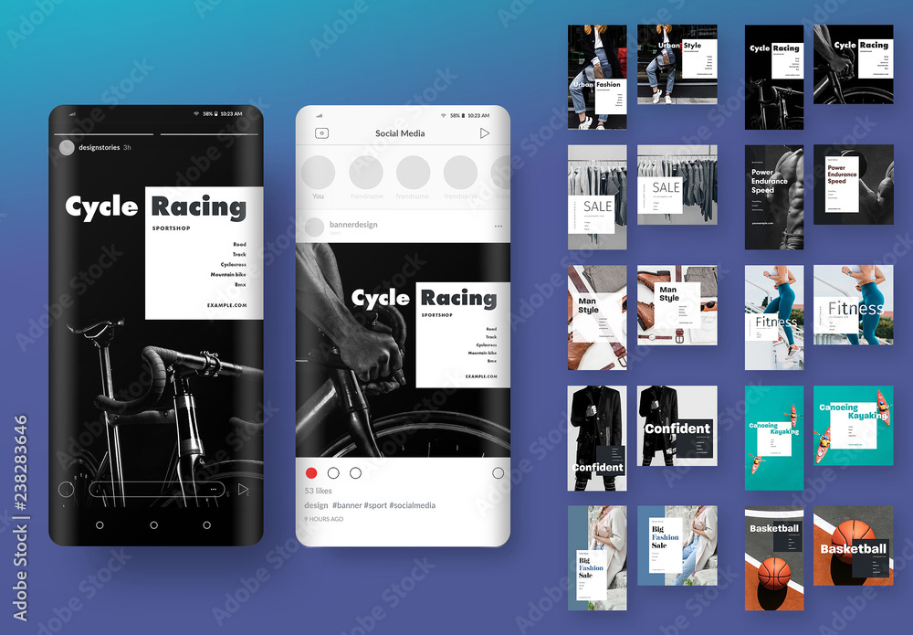 Social Media Post and Stories Layout Set Stock Template | Adobe Stock