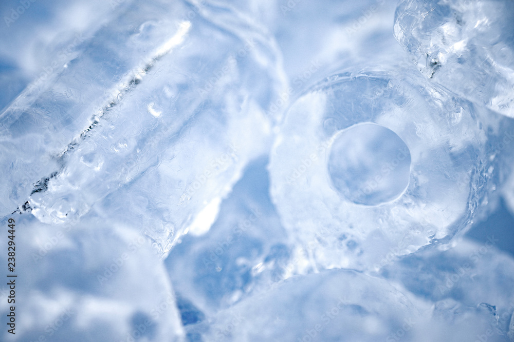 Ice cube with a hole in the middle for the cooling of food, beverages and fresh. Stock Photo ...