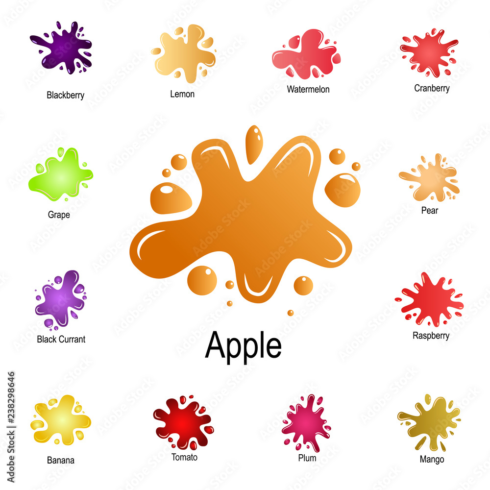 splash of apple juice icon. Detailed set of color splash. Premium ...