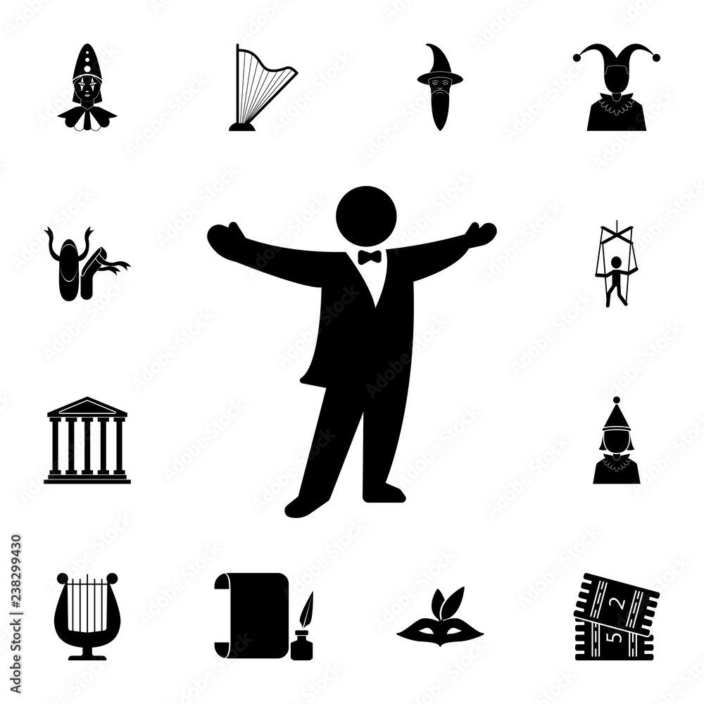 Opera singer icon. Detailed set of theater icons. Premium graphic ...