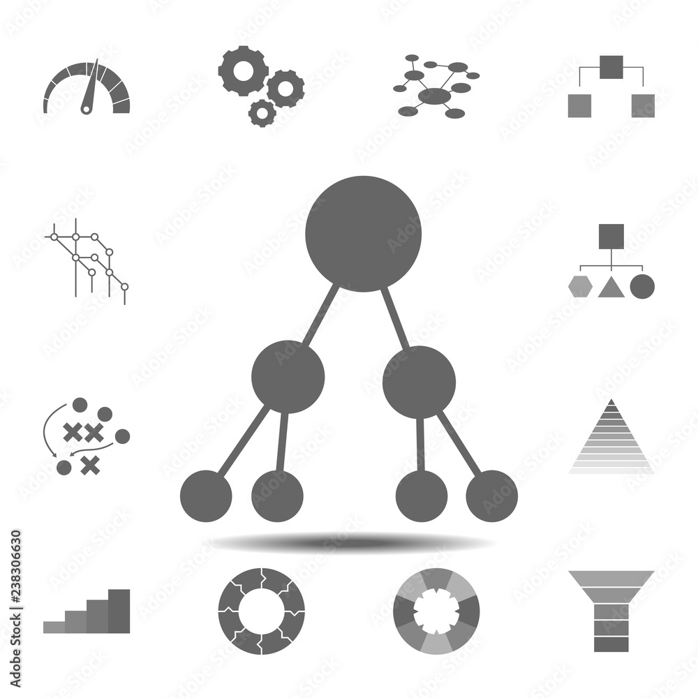 binary tree icon. Simple glyph vector element of charts and diagrams ...