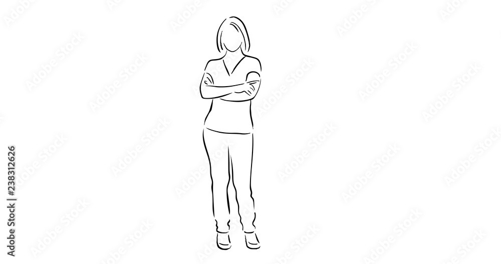Woman Standing Outline
